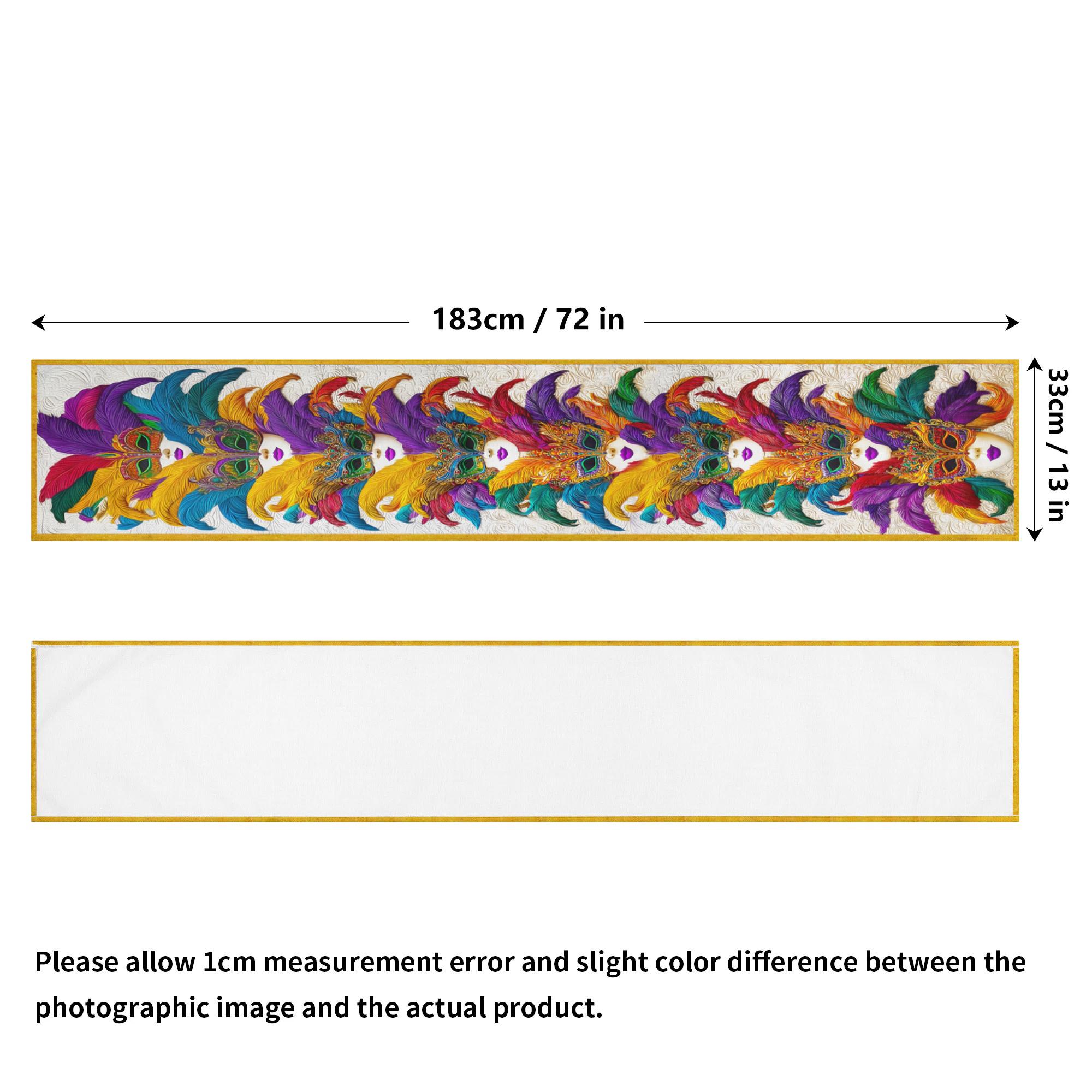 Mardi Gras Printed Table Runner, Carnival Mask Table Runner With ...