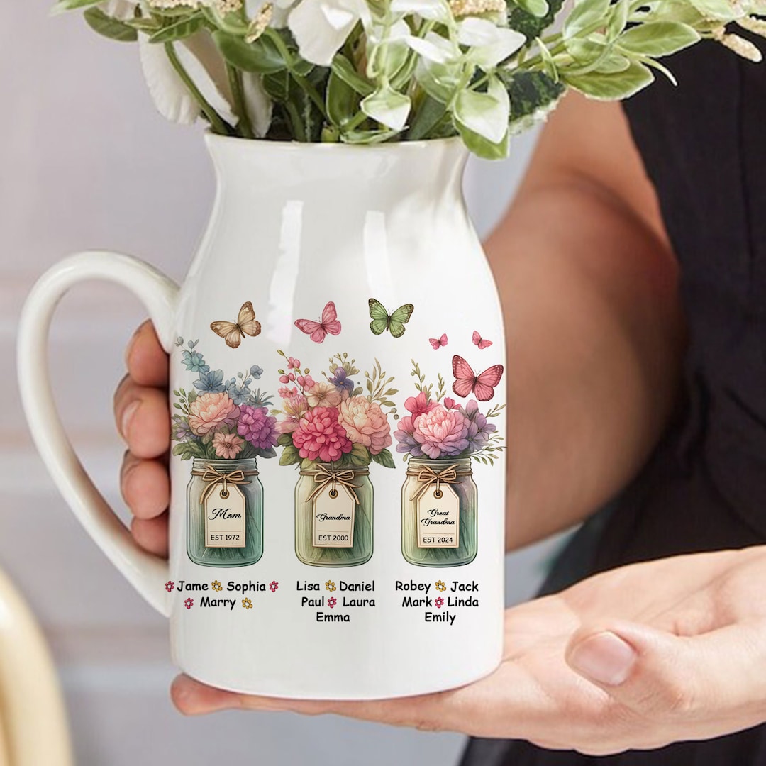 Personalized Great Grandma Flower Vase, Gifts for Great Grandma, Mother ...