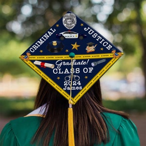 Personalized Criminal Justice Graduation Cap Topper, Criminology Grad ...