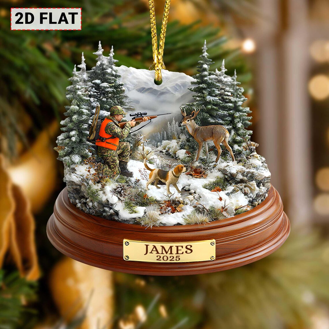 Personalized Hunting Christmas Ornament, Custom Hunting Lover Ornament ...