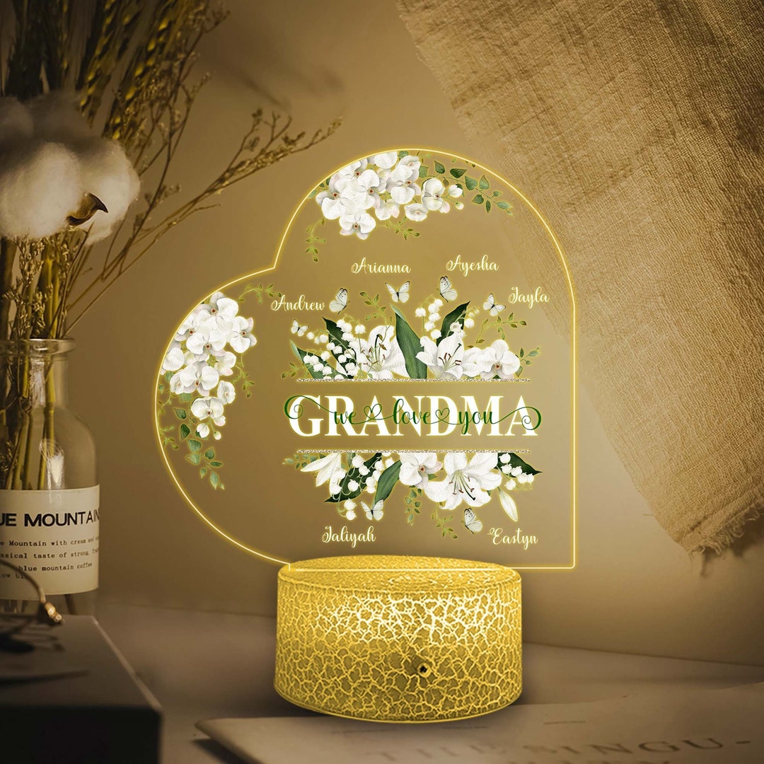 Personalized Grandma and Grandkids Name 3D Led Night Light, Grandma ...