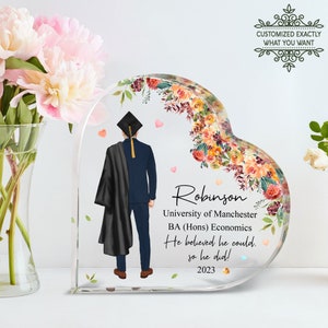 Personalized Graduation Print Heart Acrylic Plaque, Graduation Gift for ...