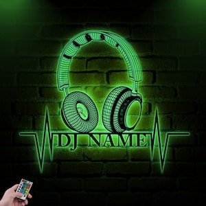 Custom DJ Metal Wall Art With LED Light, DJ Player Metal Sign, Gifts ...