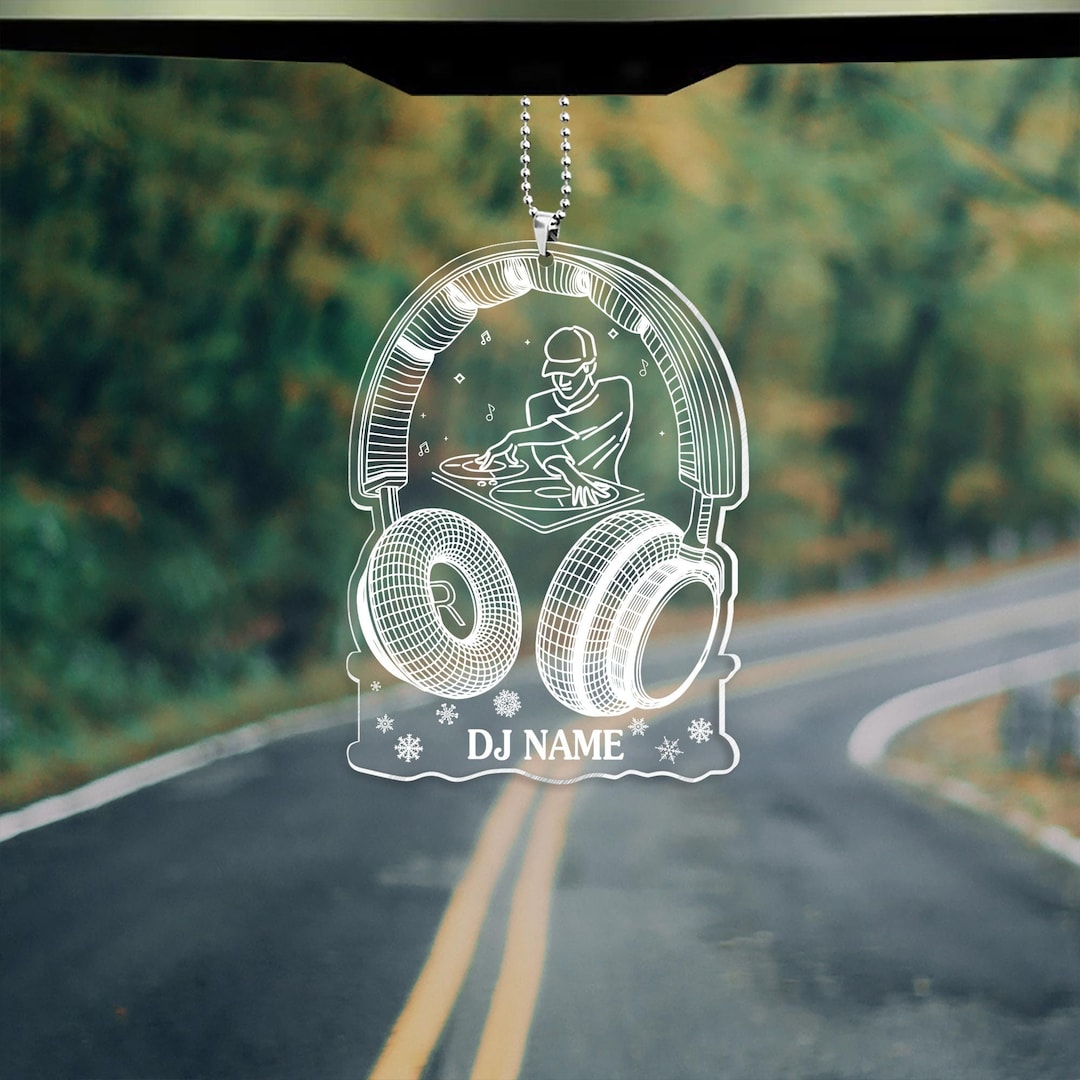 Personalized Name DJ Acrylic Ornament, DJ Keychain, DJ Car Hanger ...