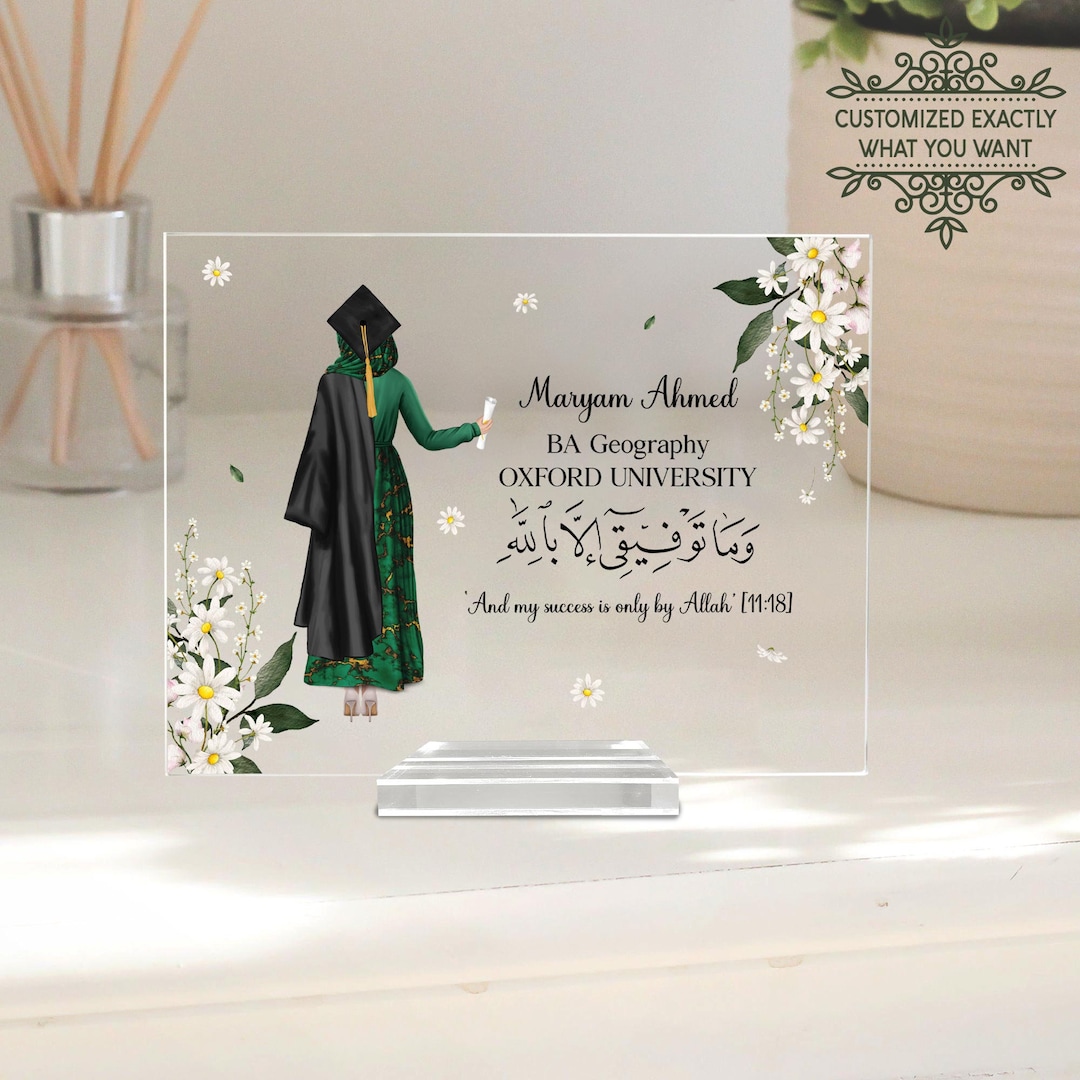 Personalized Muslim Graduation Print Rectangle Plaque, Muslim ...