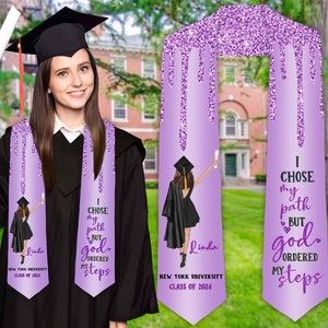 Personalized Graduation Stole 2024, Custom Graduation Sash, College ...