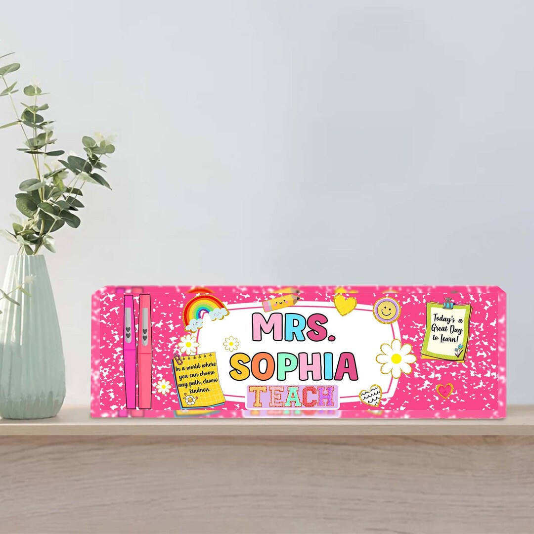 Personalized Teacher Desk Name Plate, Personalized Teacher Gift, Back ...