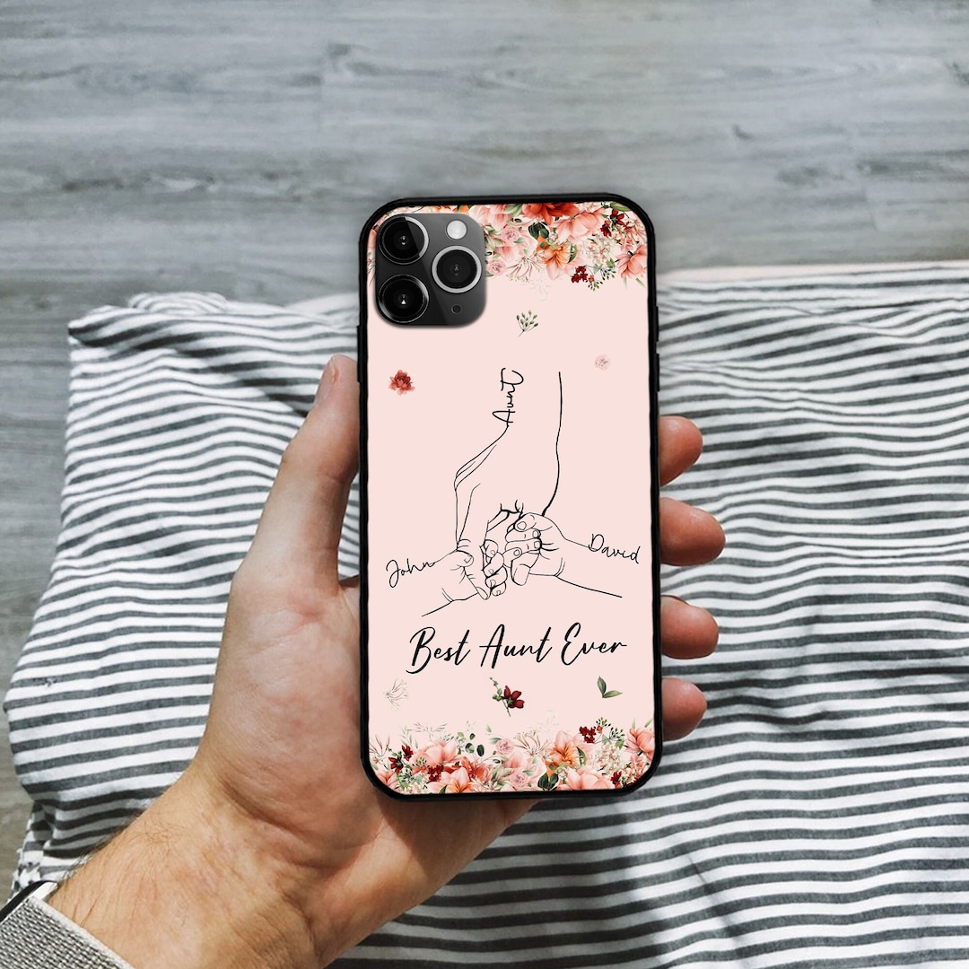 Personalized Auntie With Kid Hands Phone Case, Custom Best Aunt Ever ...