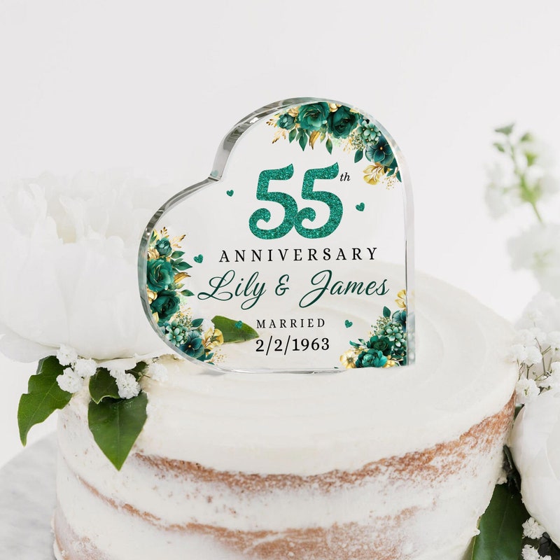 55th Wedding Anniversary Cake Topper - Etsy
