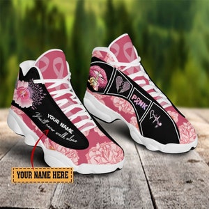 Personalized Name Breast Cancer Awareness Shoes, Breast Cancer Warrior ...