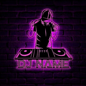 Custom DJ Metal Wall Art With LED Light, DJ Player Metal Sign, Gifts ...