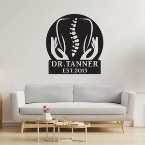 Personalized Name Chiropractor Metal Wall Art With LED Light ...