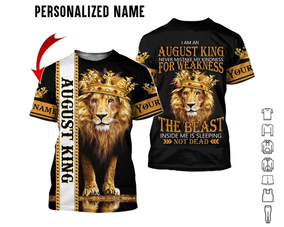 Personalized Name August Birthday Tshirt for Men Birthday - Etsy