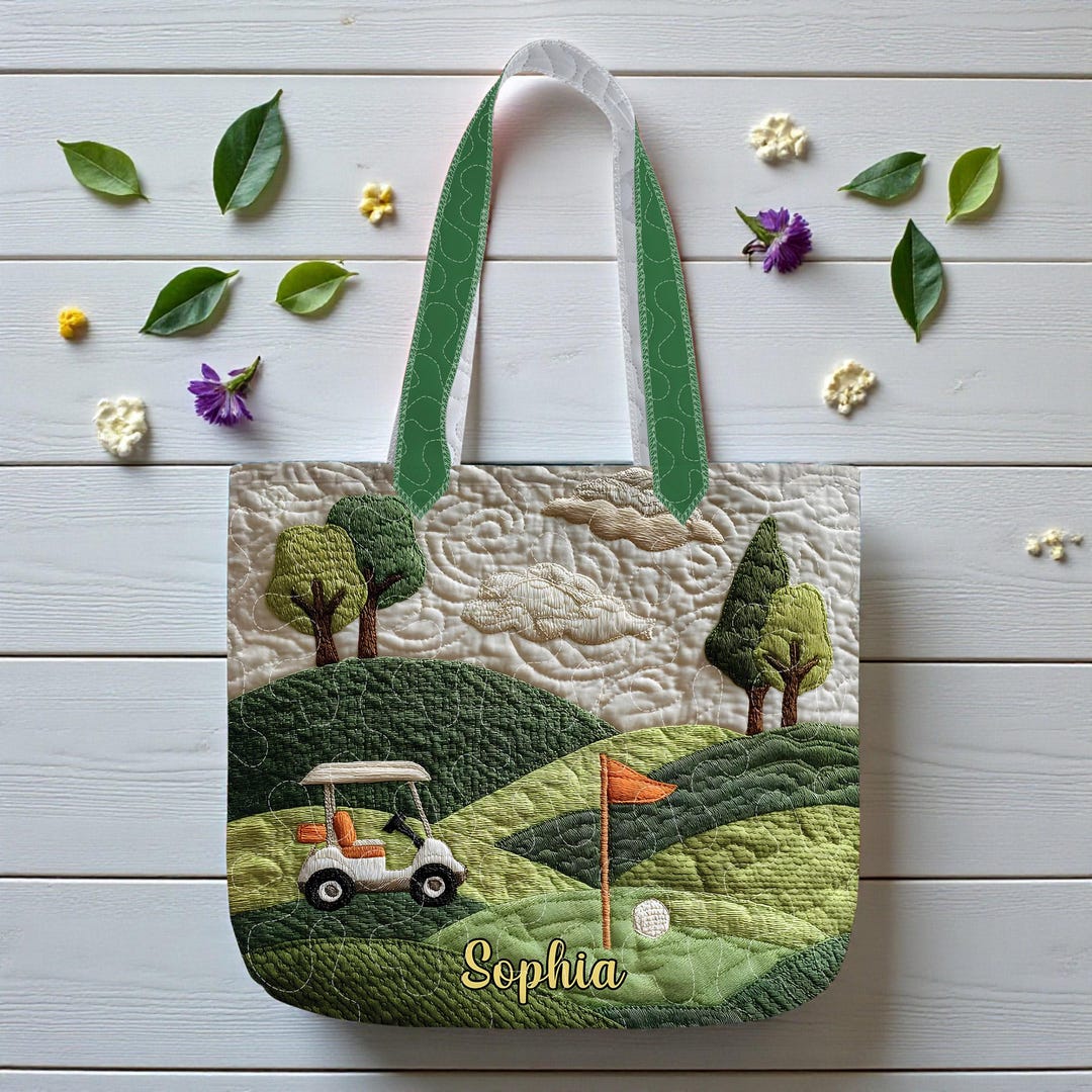 Custom Golf Course Quilt Tote – Embroidered Golf Cart Bag ...