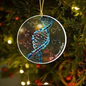 Custom DNA Acrylic Circle Ornament, DNA Car Ornament, DNA Keychain ...