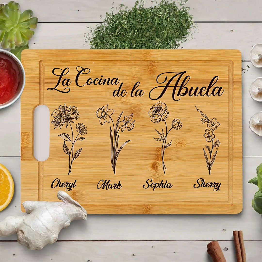 Personalized La Cocina De La Abuela Laser Engraving Bamboo Cutting ...