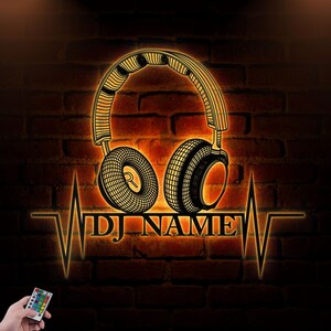 Custom DJ Metal Wall Art With LED Light, DJ Player Metal Sign, Gifts ...