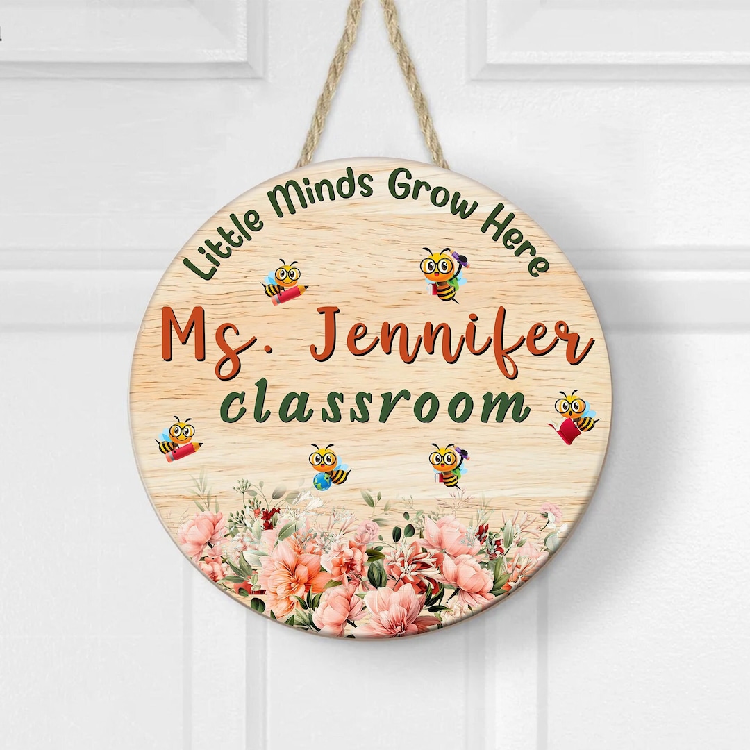 Personalized 3D Teacher Door Sign, Welcome Back to School Sign ...