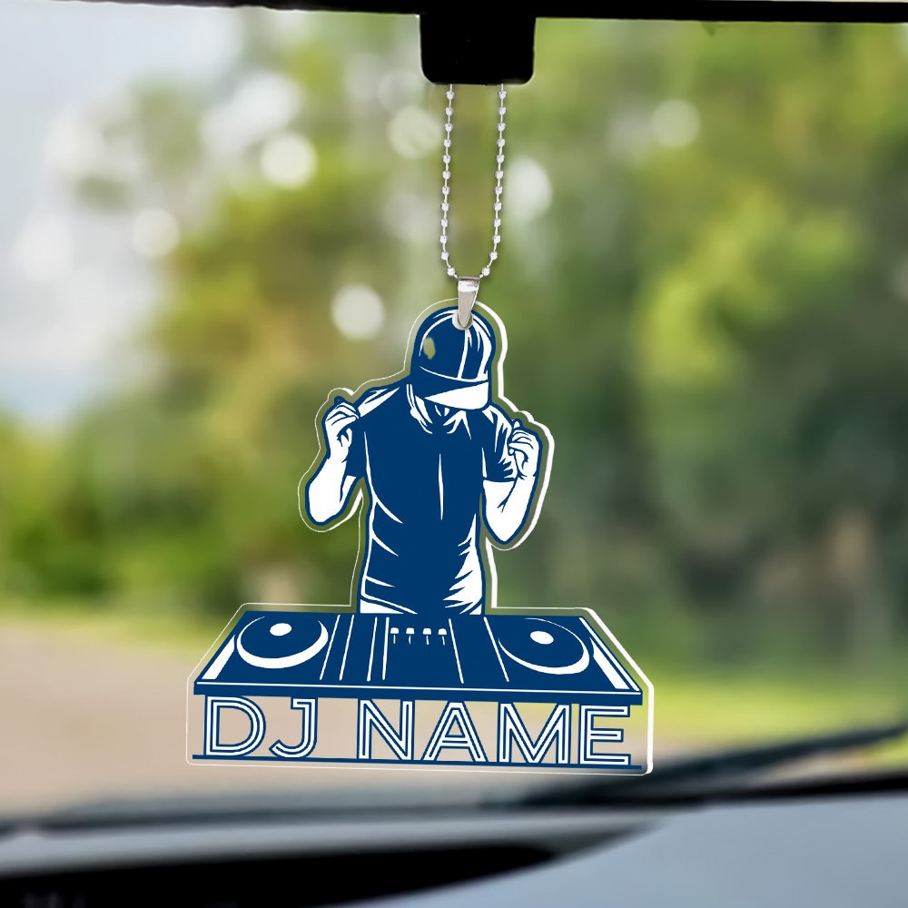 Personalized Name DJ Acrylic Ornament, DJ Car Hanger, DJ Keychain, Dj ...