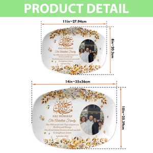 Personalized Hajj Mubarak Platter, Custom Photo Family Islamic Plate ...