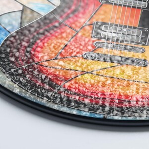 Faux Stained Glass Electric Guitar Suncatcher, Musical Instrument ...
