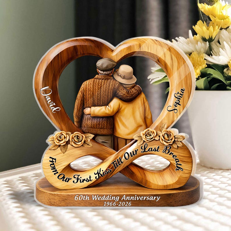 Custom 60th Wedding Anniversary Gift Acrylic Block, 60th Diamond ...