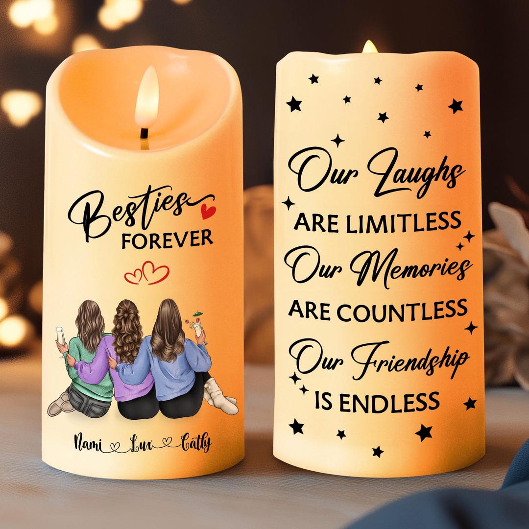 Personalized Best Friend Led Candle, Friendship Candle, Friendship ...