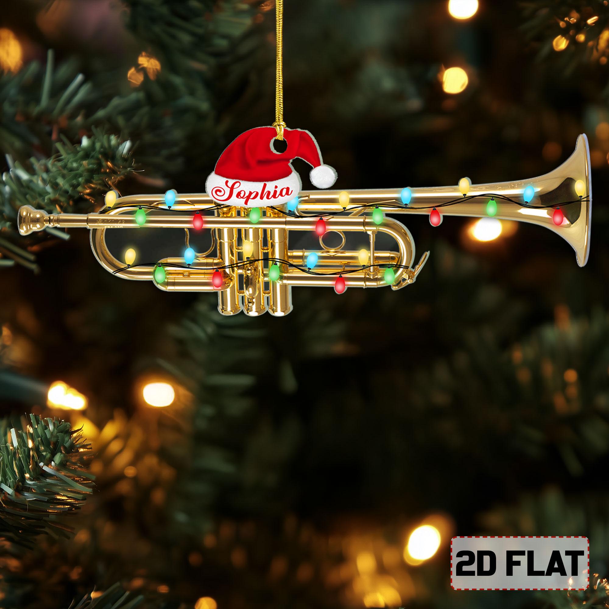 Personalized 2D Flat Trumpet Acrylic Ornament, Custom 2D Flat Musical ...
