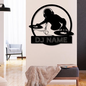 Custom DJ Metal Wall Art With LED Light, DJ Player Metal Sign, Gifts ...