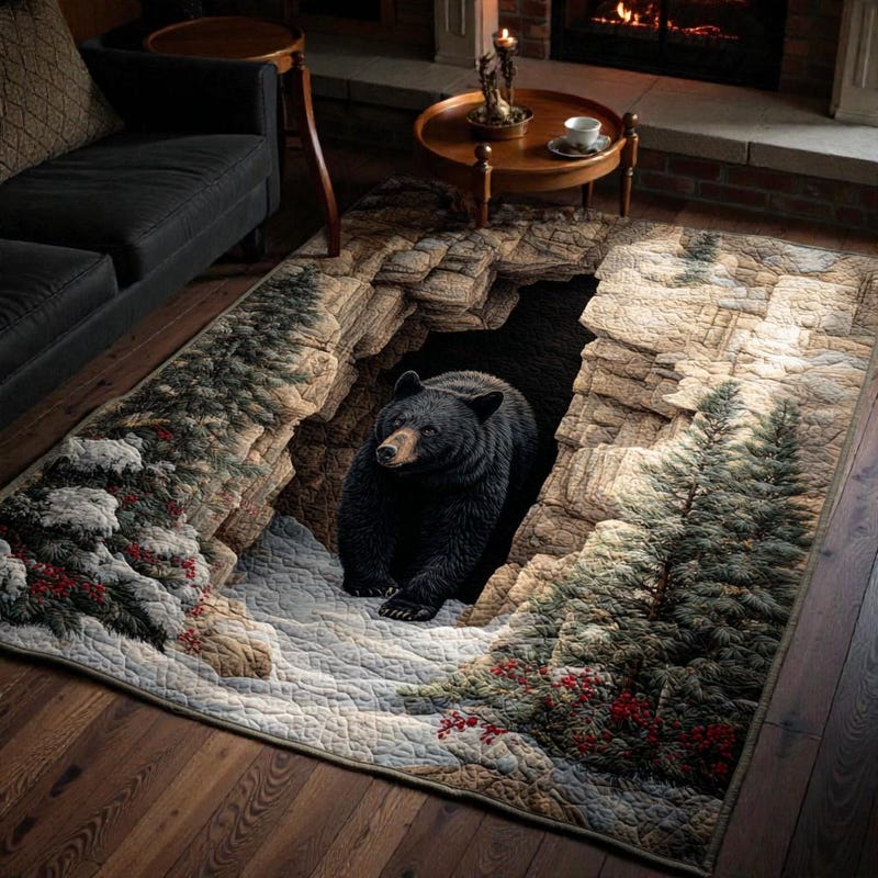 3d Black Bear Rug - Etsy
