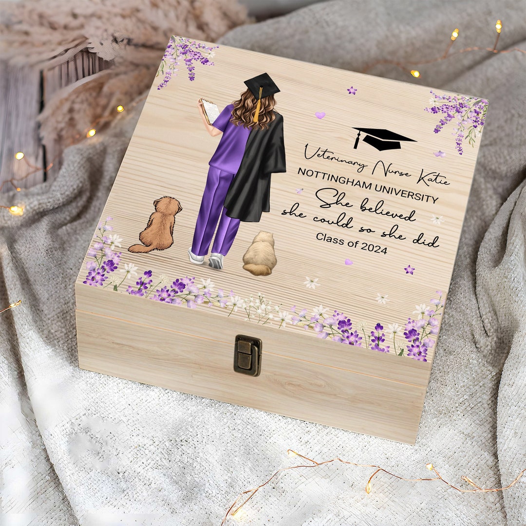 Personalized Veterinary Graduation Keepsake Box, Veterinarian ...