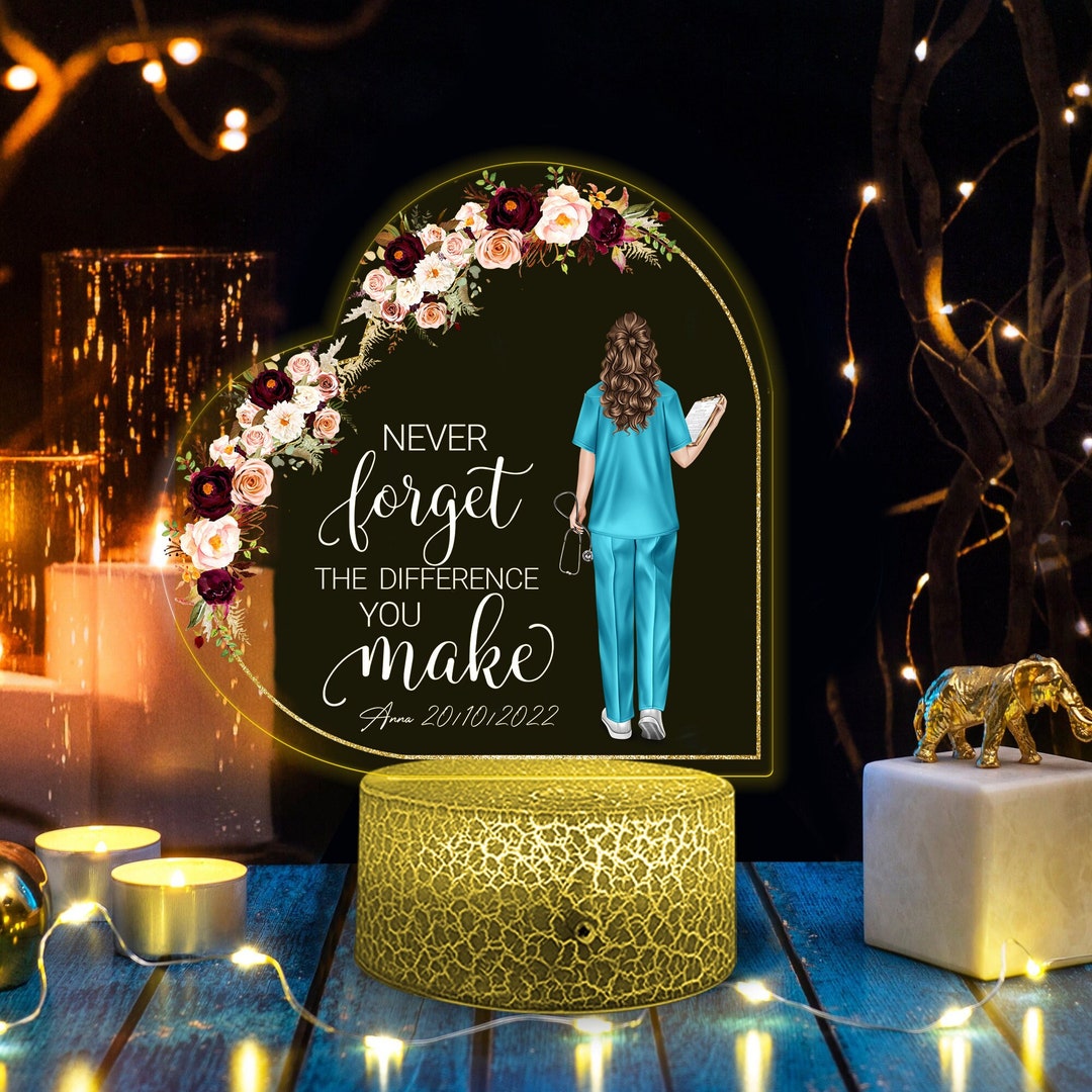 Personalized Nurse 3D Led Night Light, Graduation Gift, Nurse ...