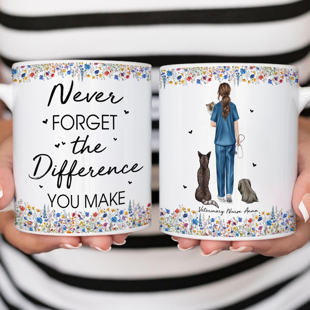 Personalized Vet Print Mug 11 Oz, Veterinarian Gift, Custom Vet Tech ...
