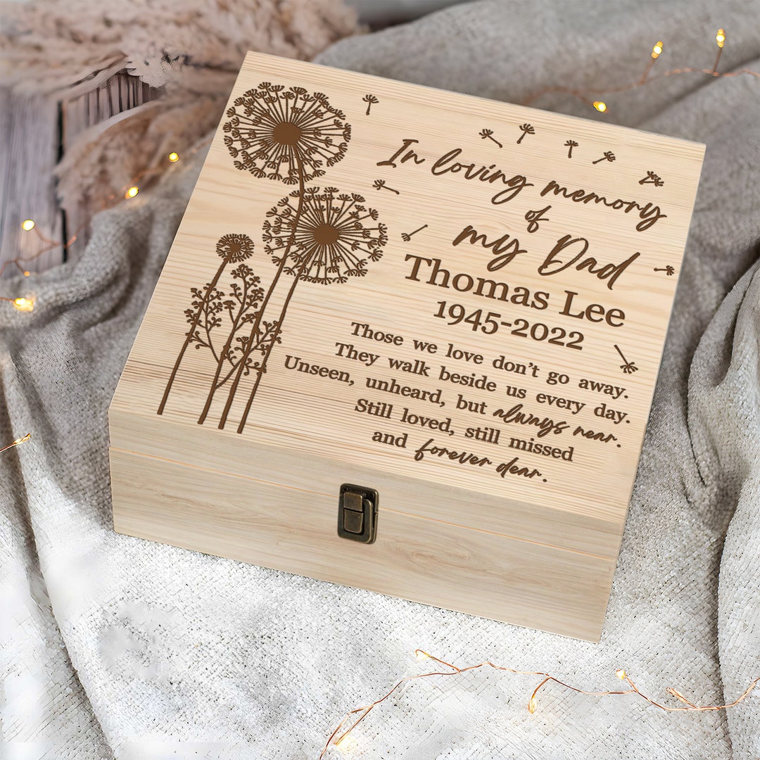 Personalized Memorial Memory Keepsake Box, Custom Keepsake Box for ...