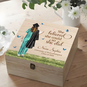 Personalized Nurse Graduation Keepsake Box, Nurse Graduation Memory Box ...