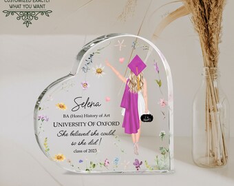 Personalized Graduation Print Heart Acrylic Plaque, Graduation Gift for ...