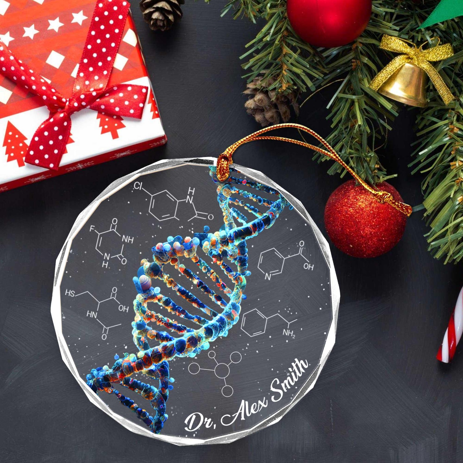 Personalized DNA Glass Ornament, Chemical Engineer Gifts, Analytical ...