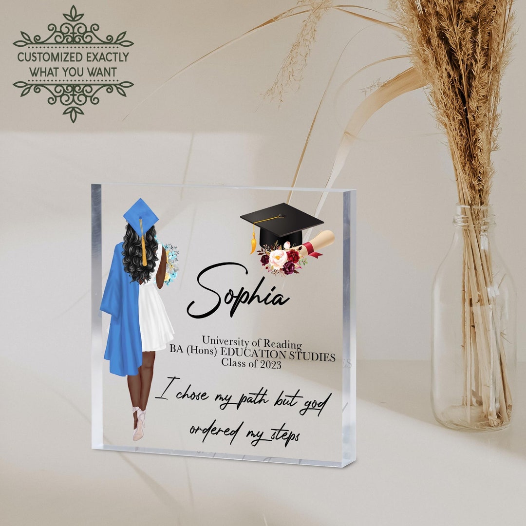 Personalized Graduation Print Acrylic Block, Graduation Gift for Her ...