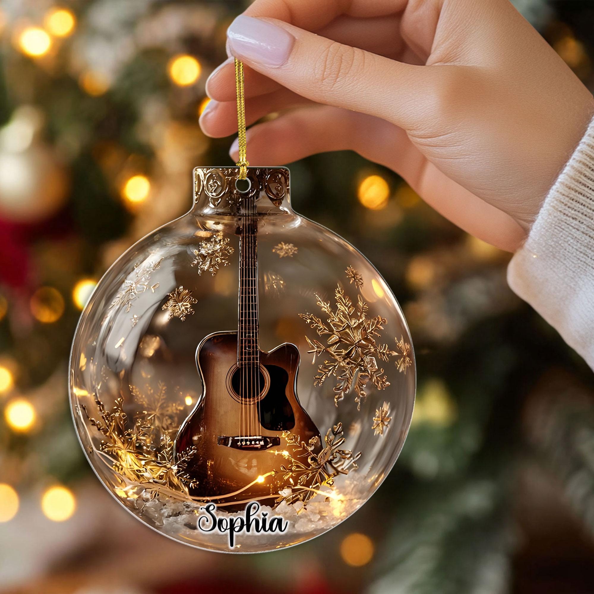 2D Flat Music Instrument Acrylic Ornament Set, Christmas Ornaments With ...
