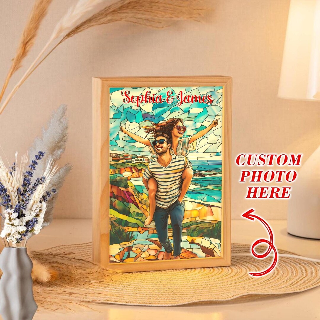 Personalized Wedding Photo Frame Lamp, Wedding Lamp Decoration, Custom ...