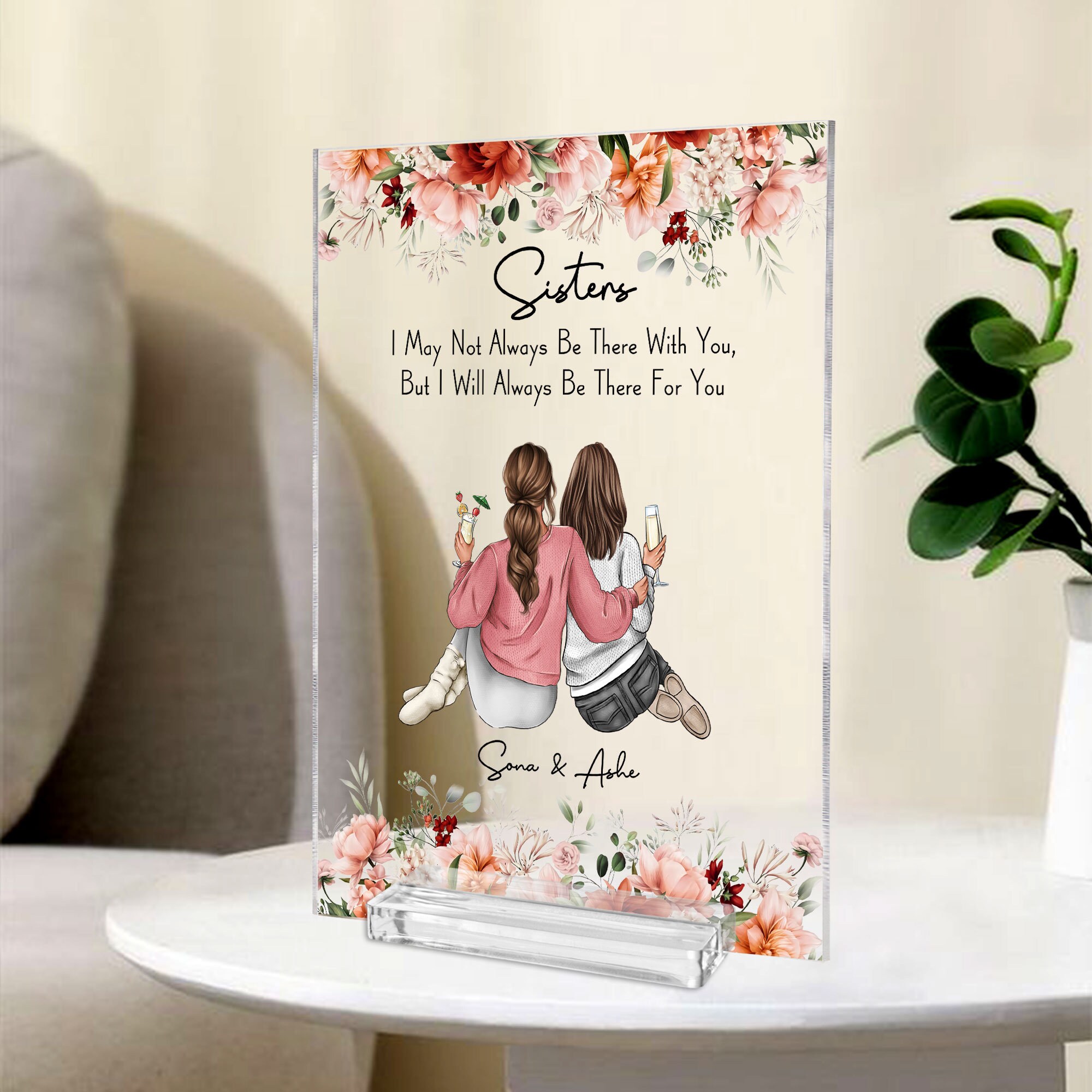 Personalized Sisters Acrylic Rectangle Plaque, Sister Gift From Sister ...