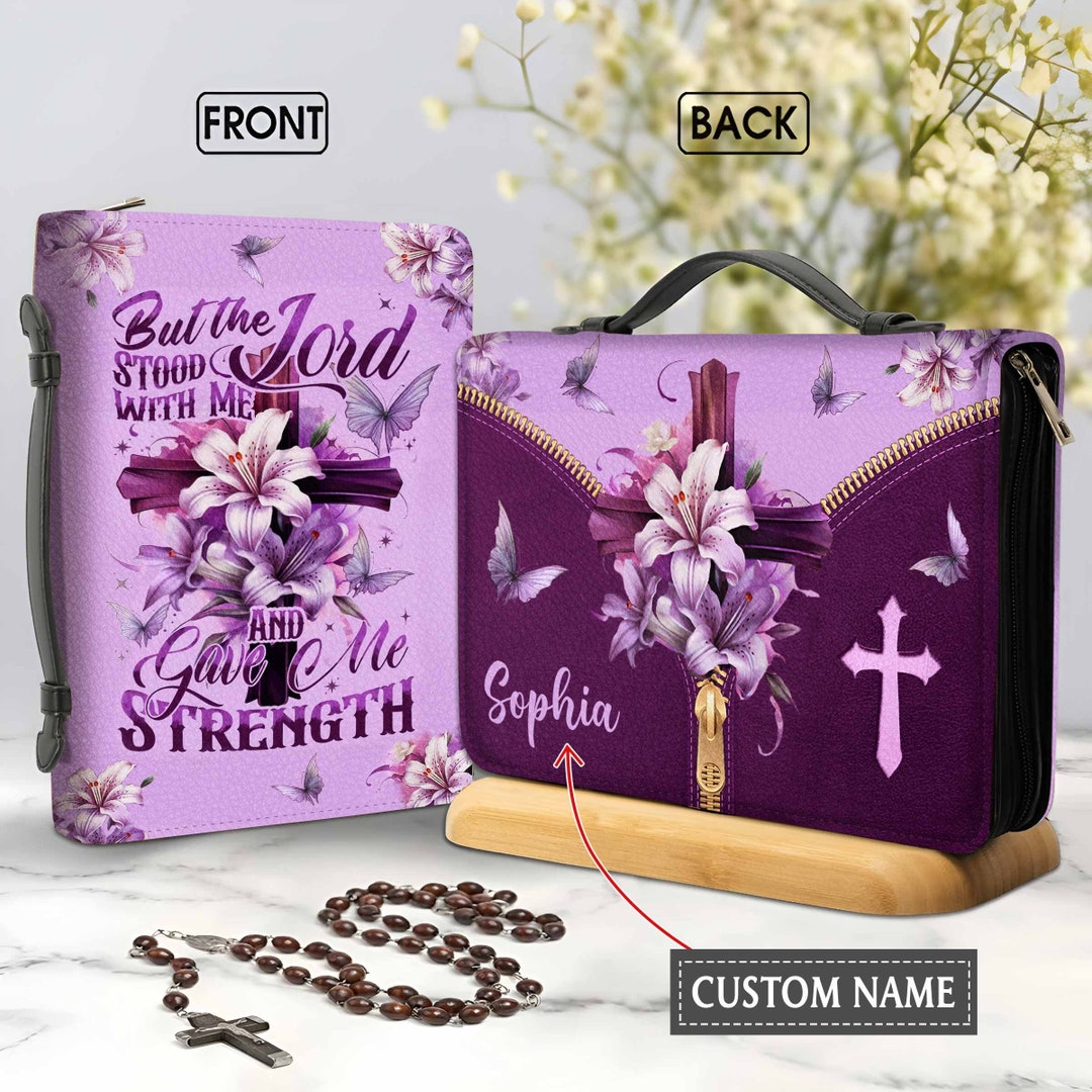 Personalized Christian Art Bible Cover, Custom Lord Stood With Me Bible ...