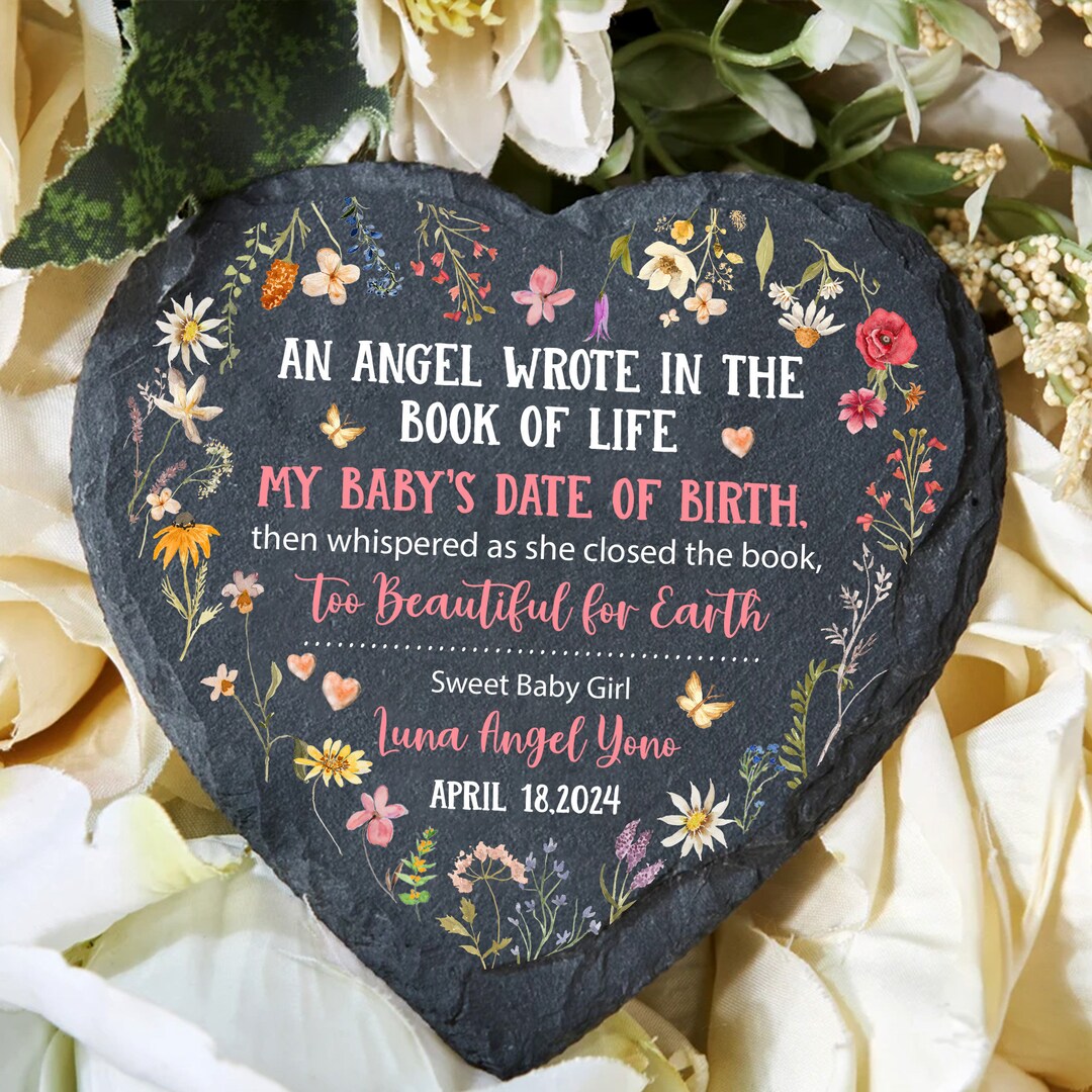 Personalized Baby Memorial Stone for Indoor, Outdoor, Loss of Infant ...