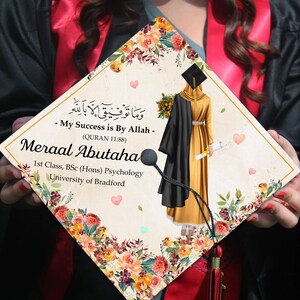 Personalized Muslim Graduation Cap Topper, Muslim Graduation Gift ...