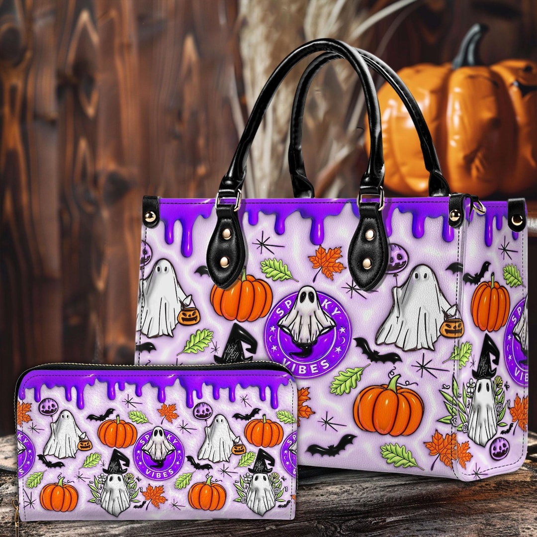 Spooky Vibe FAUX 3D INFLATED Effect Leather Handbag With Handle, Ghost ...