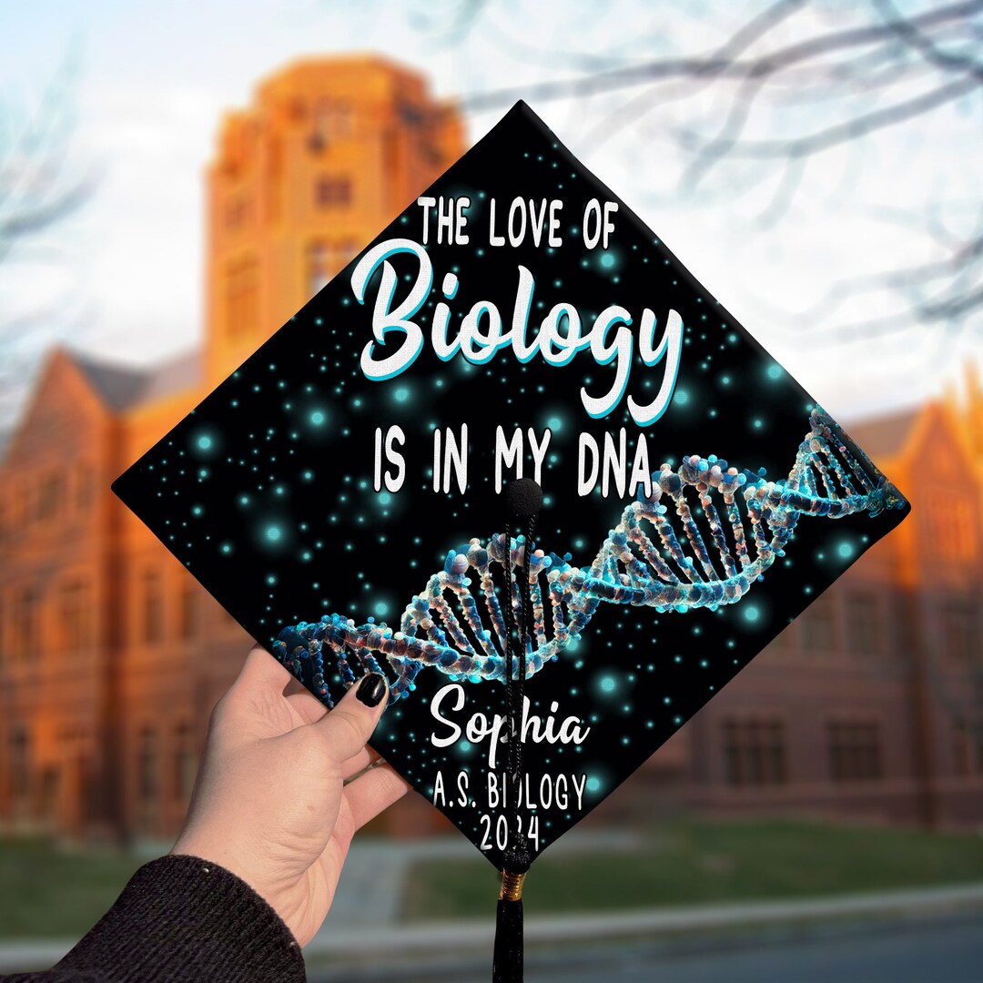 Personalized DNA Graduation Cap Topper, Biology Major Grad Cap Topper ...
