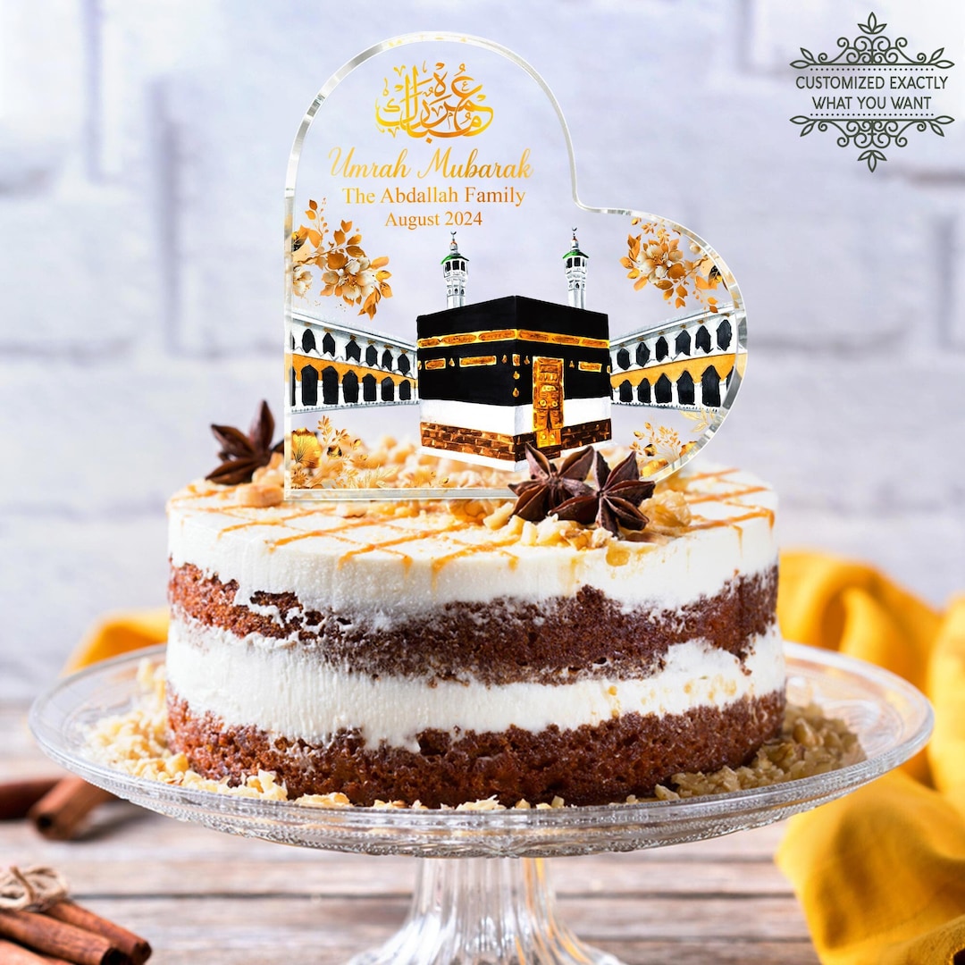 Personalized Umrah Mubarak Cake Topper, Muslim Islam Hajj Party ...