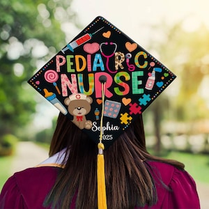 Personalized Pediatric Nurse Graduation Cap Topper, Class of 2025 ...