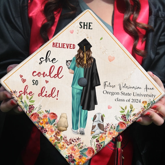 Vet School Graduation Cap Massey University Vet Graduate Waiata Geddes