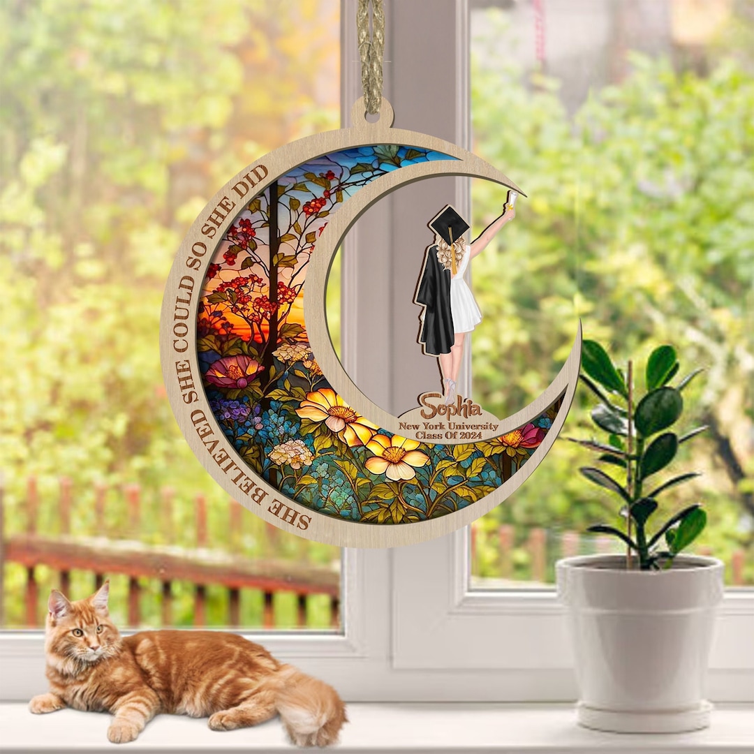 Personalized Graduation Suncatcher, She Believed She Could so She Did ...